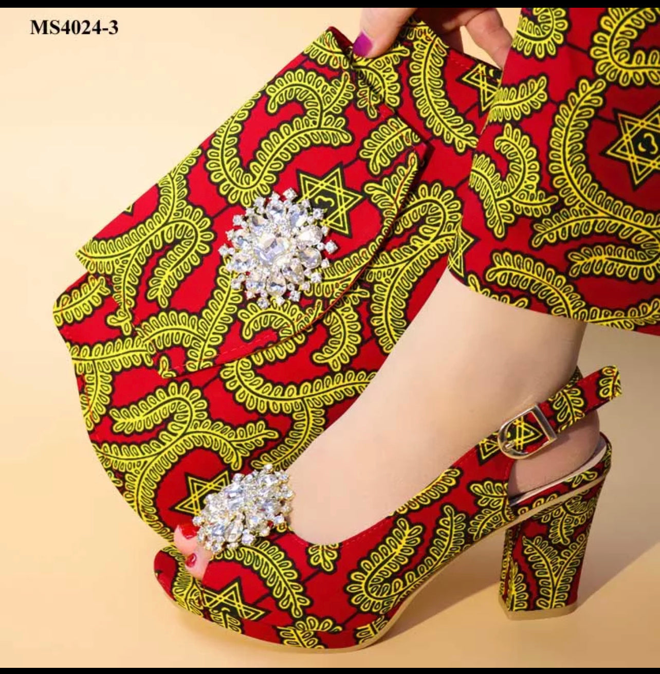 Handbag & heel set African designs – nivike